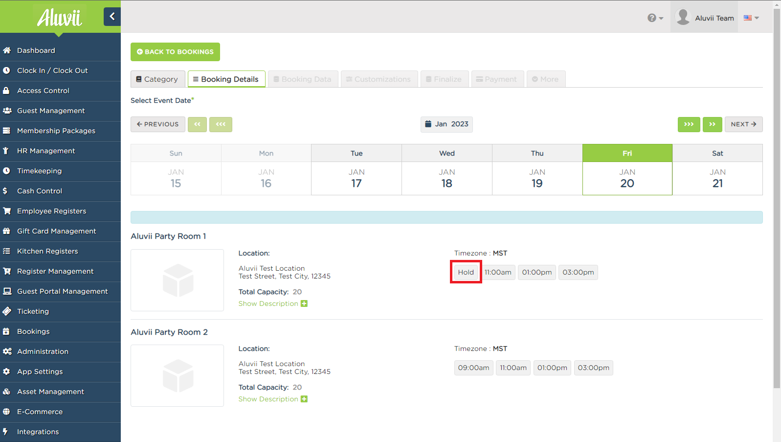 Managing Holds for Events – Aluvii