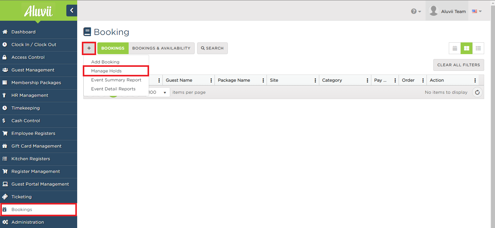 Managing Holds for Events – Aluvii