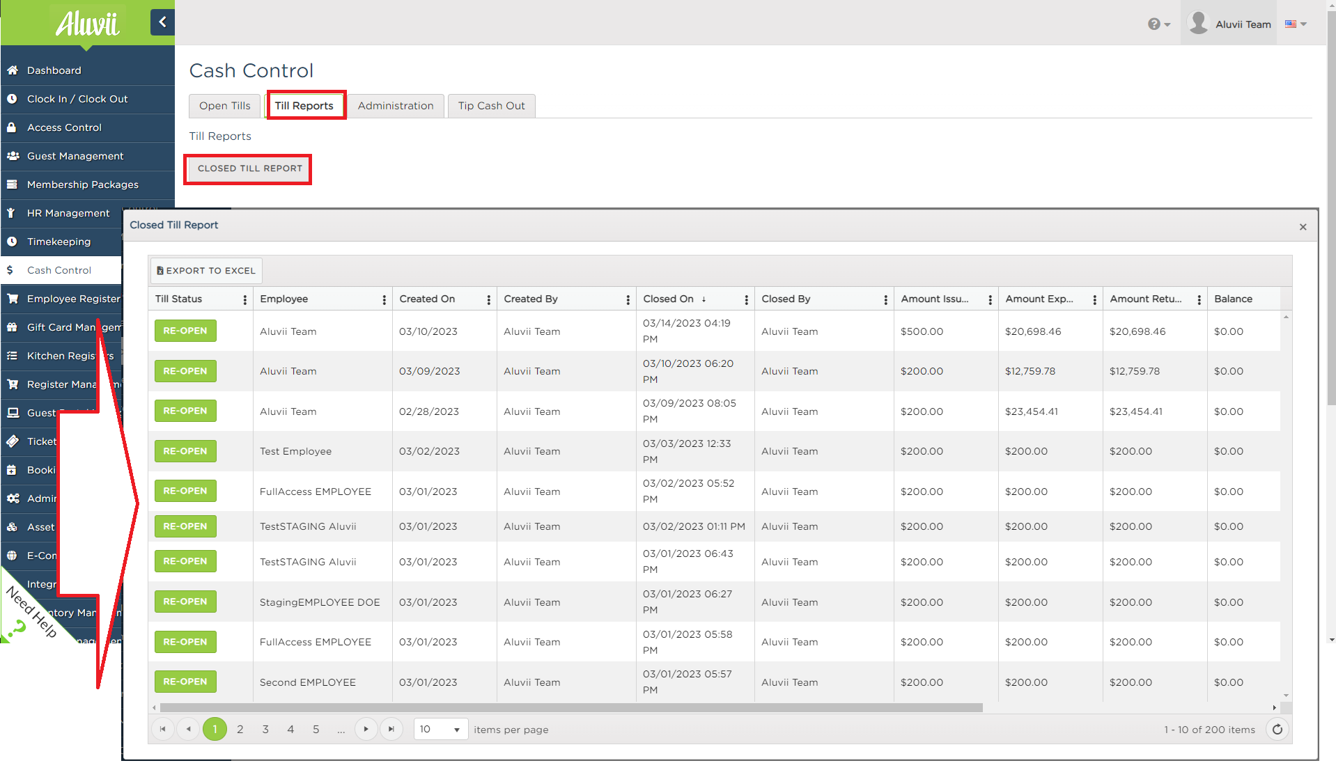 Closing Tills – Aluvii