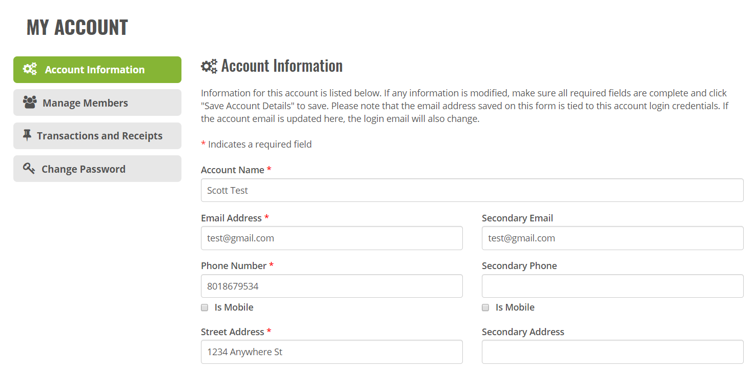 Manage Account from Member Portal – Aluvii