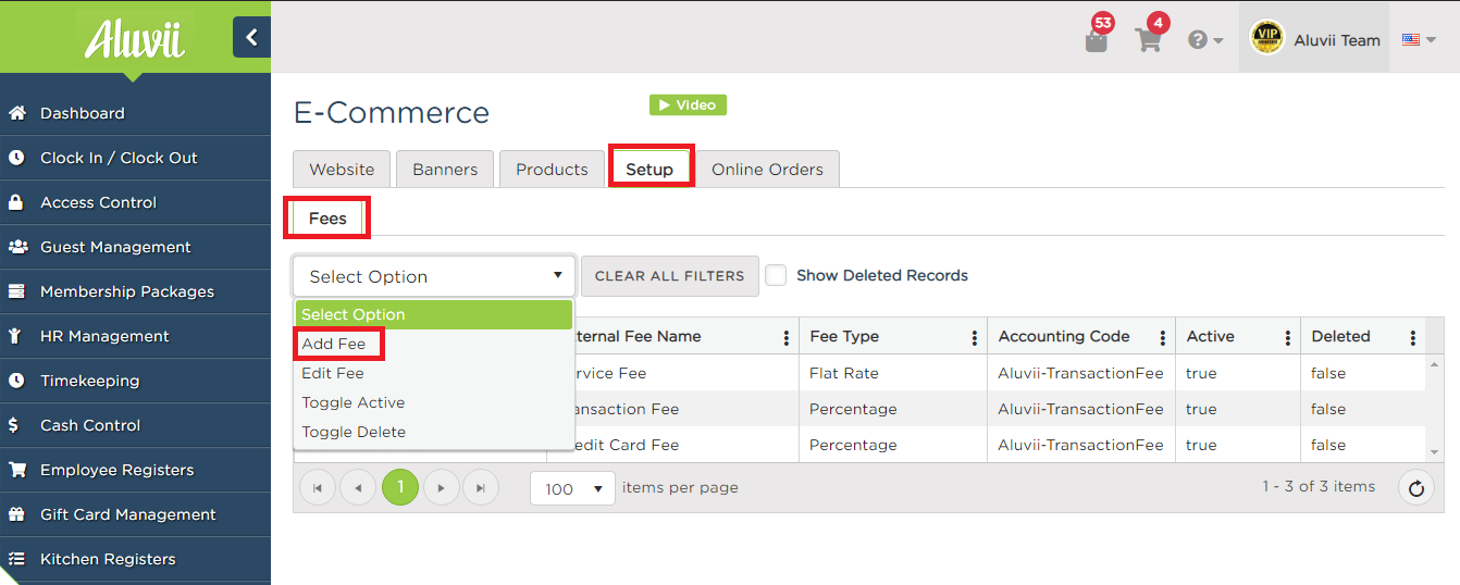 Adding Transaction Fees to Employees Register and Bookings – Aluvii
