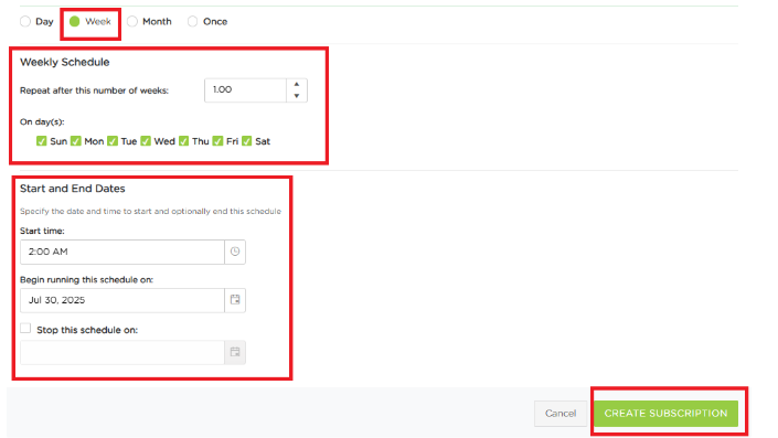 Creating/Managing Report Subscriptions – Aluvii